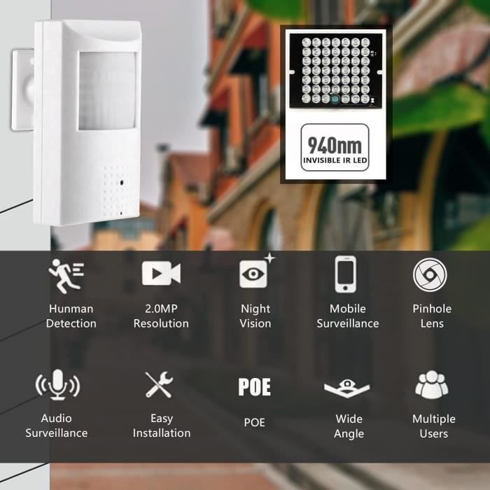 Caméra Ip Poe 1080P Full Hd 2 Mp Pinhole Caméras Pir Avec Microphone ...