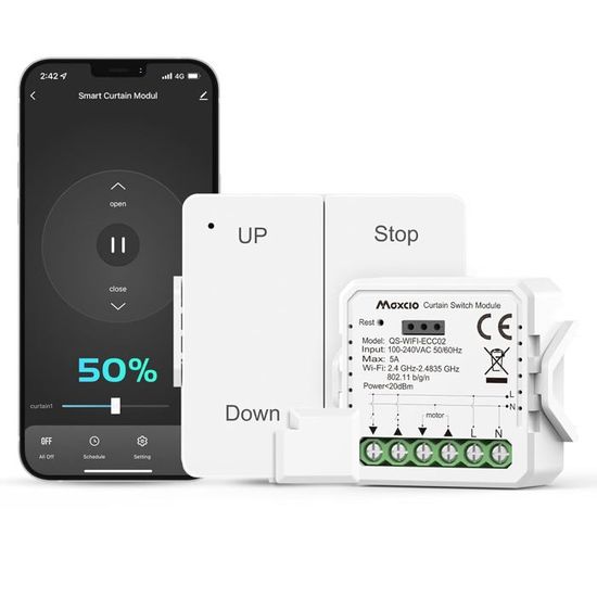 Interrupteur WiFi intelligent pour volets roulants Maxcio avec RF ...