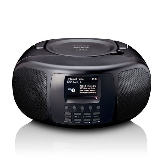 Radio Internet portable avec DAB+/FM, Bluetooth®, lecteur CD et grand écran LCD couleur - Lenco ...