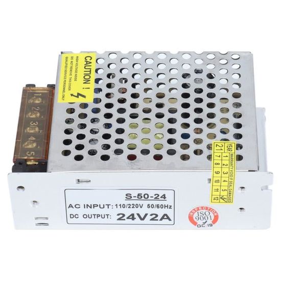 Qiilu Alimentation 24V Alimentation à découpage cc 110V/220V à 24V ...