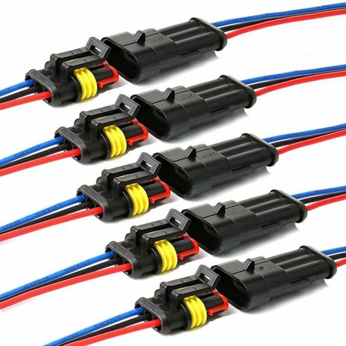 Connecteur tancheconnecteurs de Fils lectriques autobloquants 3 Broches avec Fil 16 AWG Marine ...