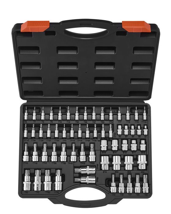 Jeu de Douilles Torx et Torx Externes 60PCs-VEVOR-Coffret de Douille-T6-T70, TT6-TT70, TP8-TP60 ...