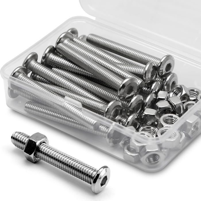 (20 Ensembles) Vis M6 x 40mm en Acier Inoxydable 304 Avec tête Plate ...