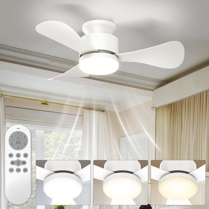 Airwit 71 cm Ceiling Fan with Silent Light, Small Ceiling Fan with ...