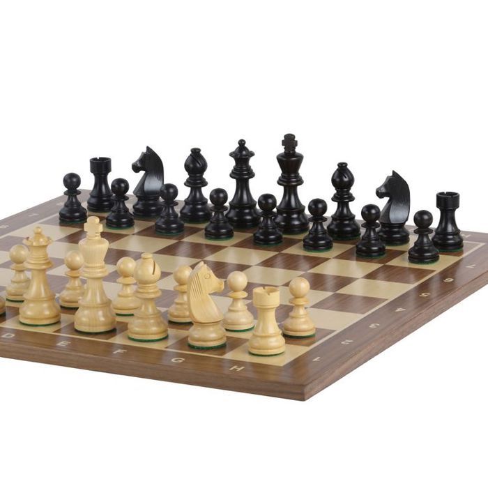 Jeu d'échecs intemporel - échiquier (champ 58mm), figurines (roi 96mm ...