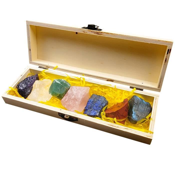 Ensemble de pierres en cristal naturel Pierre brute Coffret cadeau ...