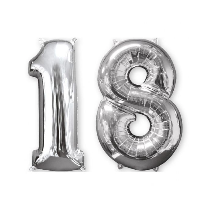 Ballon chiffre 18 - AMSCAN - Argenté - Hauteur 66cm - Cdiscount Maison