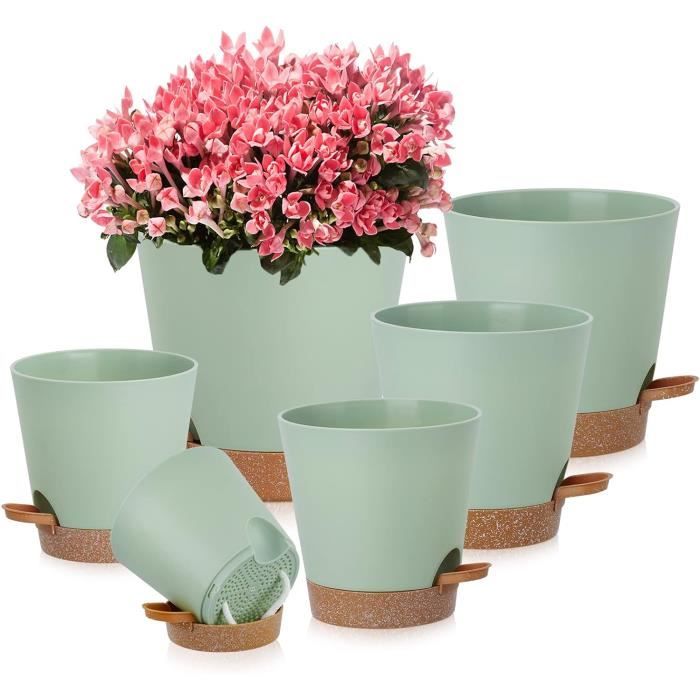 Gunolye Lot De 6 Pots De Fleurs À Arrosage Automatique 20.3 Cm, Pot De ...