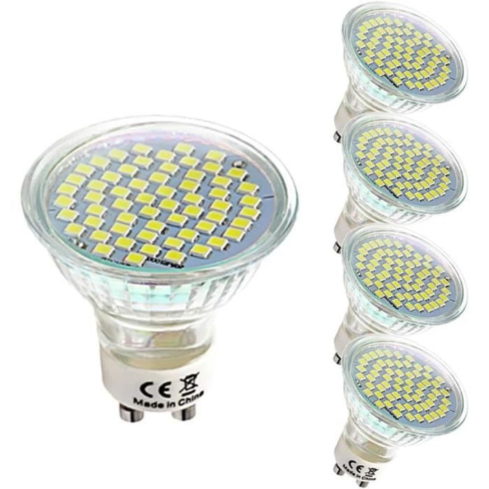 Lot de 5 Ampoule Spot LED GU10, Verre, 5W Equivalente Incandescence 50W, Blanc Froid 6000K ...