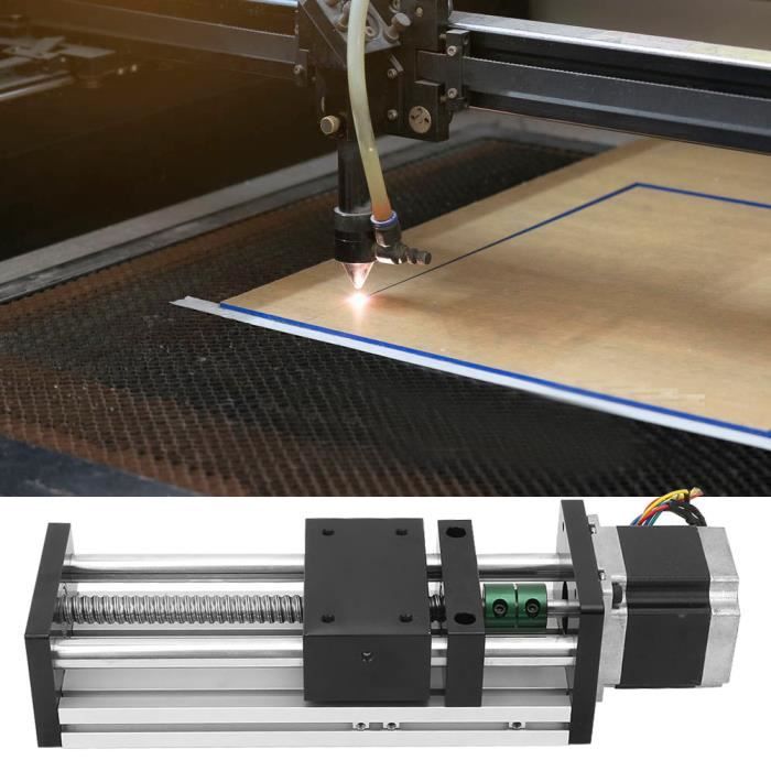 Rail de guidage linéaire à vis à billes à double arbre avec moteur 57 (course effective 200 mm ...