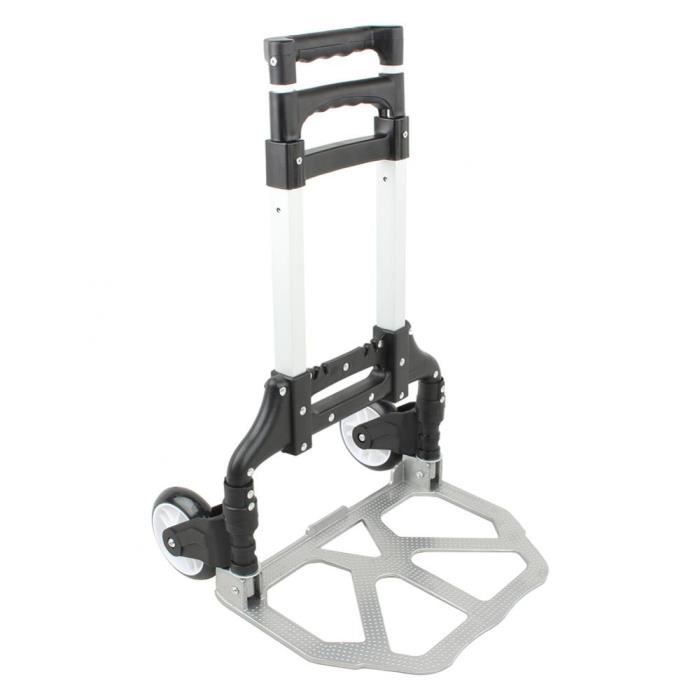 Chariot à bagages pliable noir à trois sections outil pour valise bagages