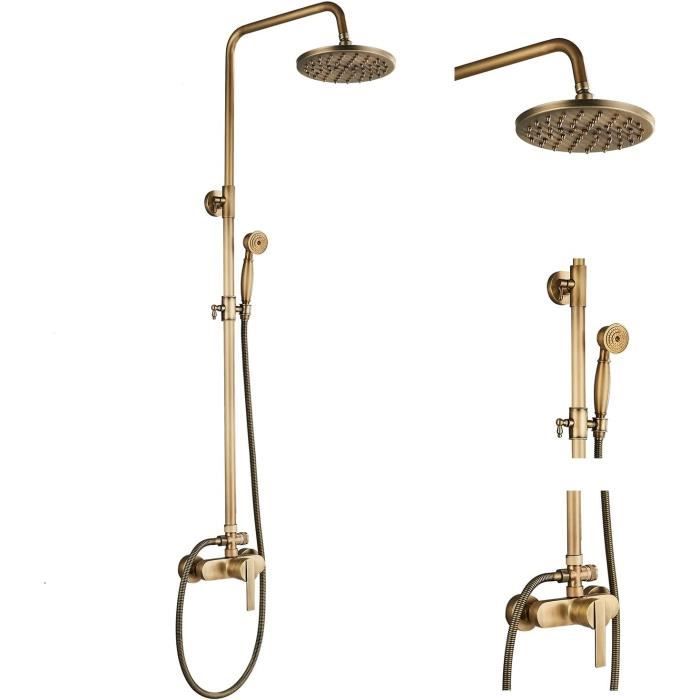 AJW-Colonne de Douche Vintage Système de Douche Or avec Douchette ...