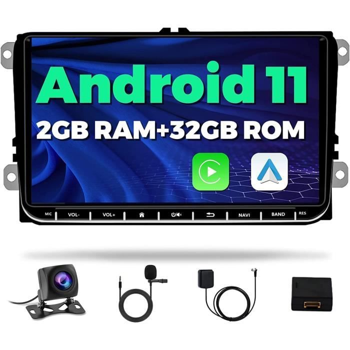 Bluetooth Autoradio pour Golf VW Radio Carplay et An oid Auto 2 Din, 9 ...
