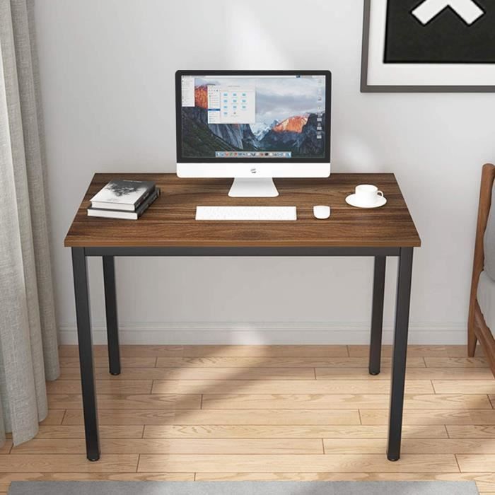 Bureau Informatique en Bois et Acier, Table de Bureau pour Ordinateur ...