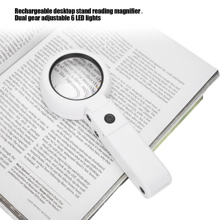 Loupe avec lumière 5x 11x Loupe USB 8 LED Lumières Loupe Portable ...