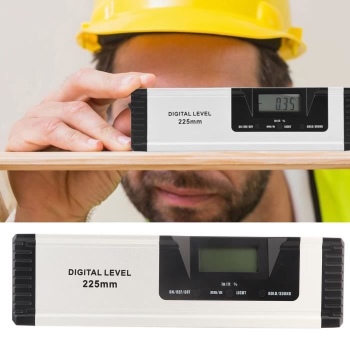 EJ.life Outils manuels Règle de niveau numérique 225 mm non magnétique ...