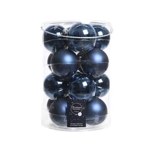 KAEMINGK DECORIS CHRISTMAS XMAS MINI GLASS BAUBLES 16 PACK - NIGHT BLU - Cdiscount Maison