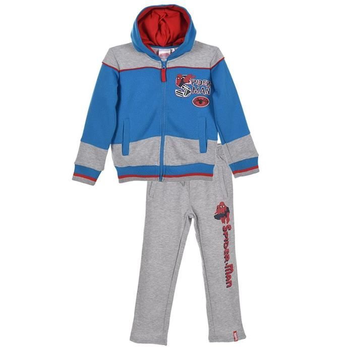 Ensemble Jogging enfant garçon Spider-man Bleu et Gris de 3 à 8ans Bleu ...