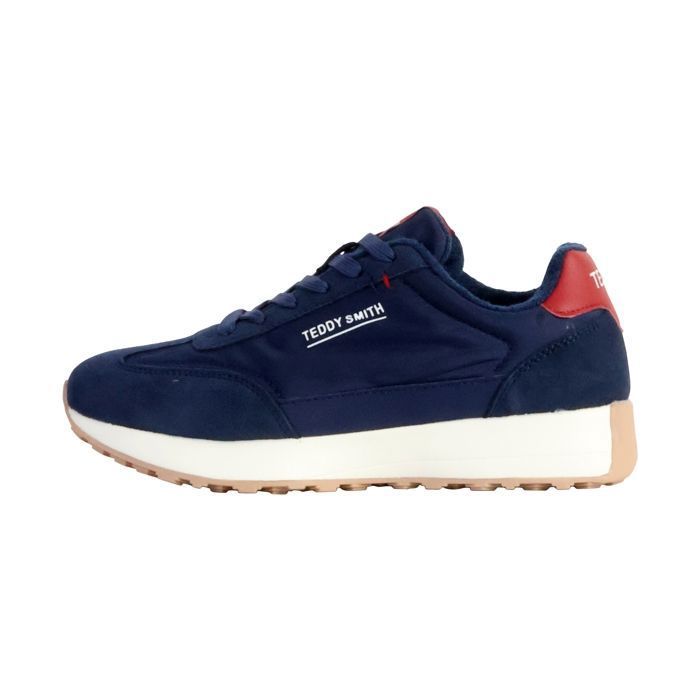 Basket Cuir Teddy Smith - Navy - Homme - Lacets - Plat - Cdiscount ...