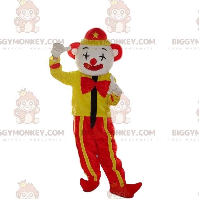 Costume de mascotte BIGGYMONKEY™ de clown jaune et rouge, Costume de ...