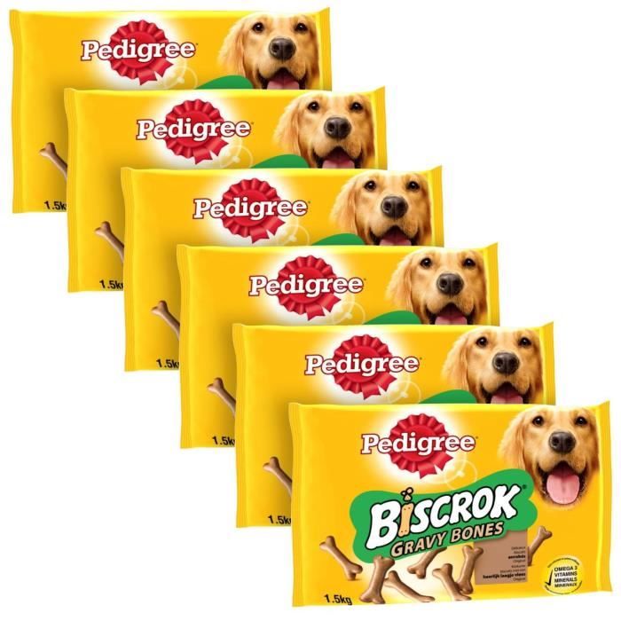 PEDIGREE Biscrok Gravy Bones Biscuits - Pour chien - 6 x 1,5 kg - Cdiscount