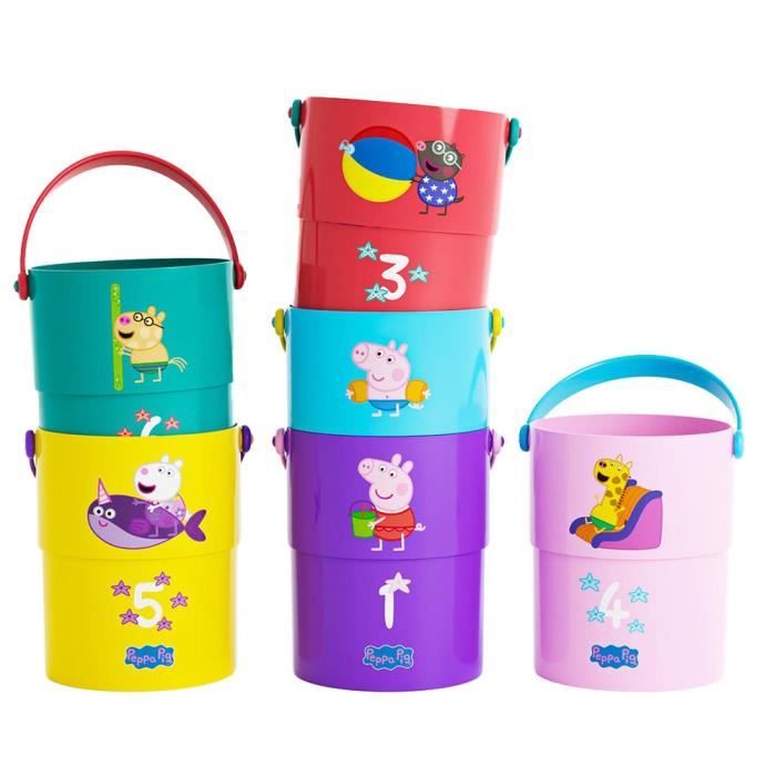 Peppa Pig Lot de 6 Cubes empilables de Salle de Bain Peppa Pig avec ...