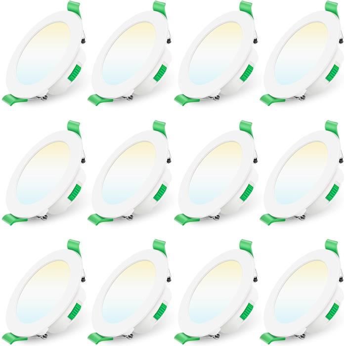 ALUSSO Spot LED Encastrable Dimmable 230V 7W Spot Plafond 3000K 4000K 6500K Étanche IP44 ...