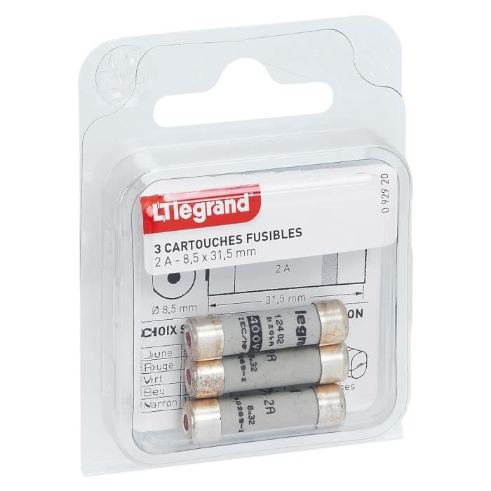 Legrand - Cartouches fusibles pour porte-fusibles - avec témoin - 8 ...
