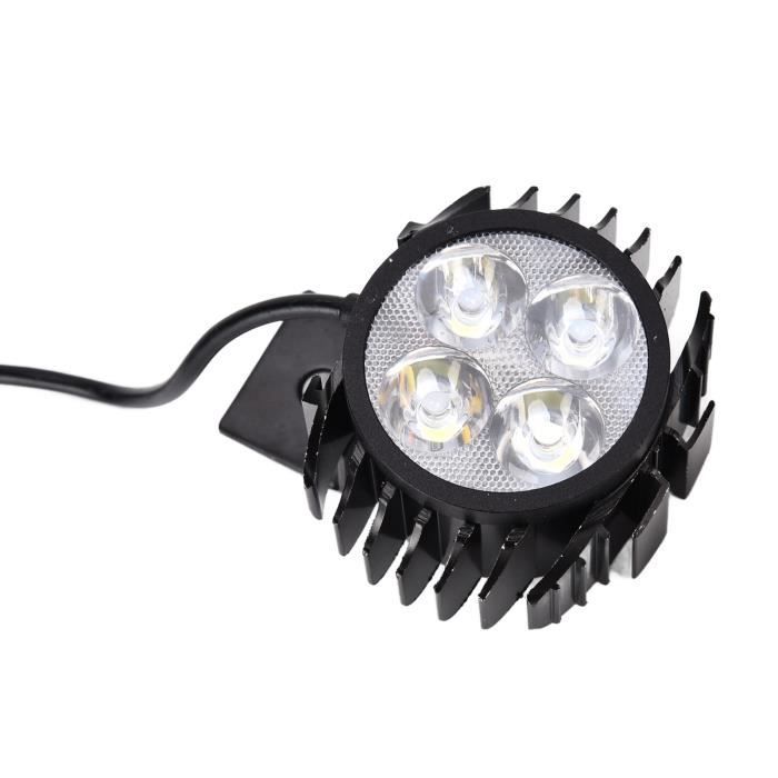 Tbest Phares à LED Phares de moto LED ange rond 2 en 1, klaxon, feu ...