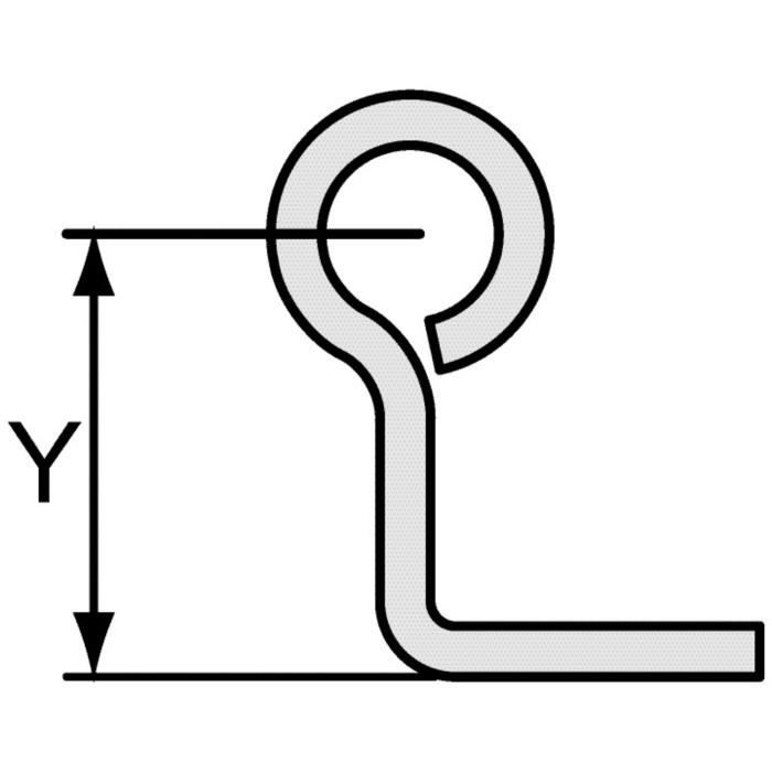 Penture coudée dans l'axe percée Acier poudré polyester noir Section en ...