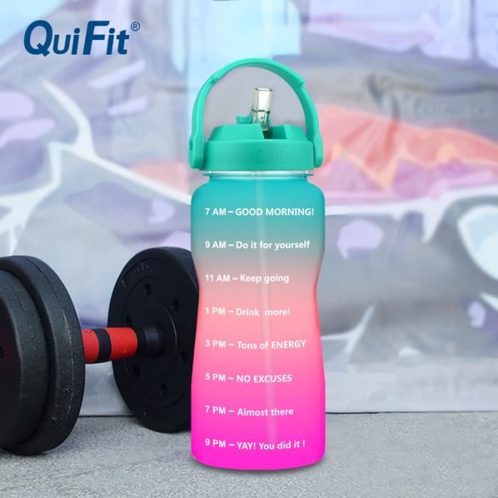 GOURDE,GreenAPink-2L 64oz--bouteille'eau 2L-64oz, avec poignée en ...