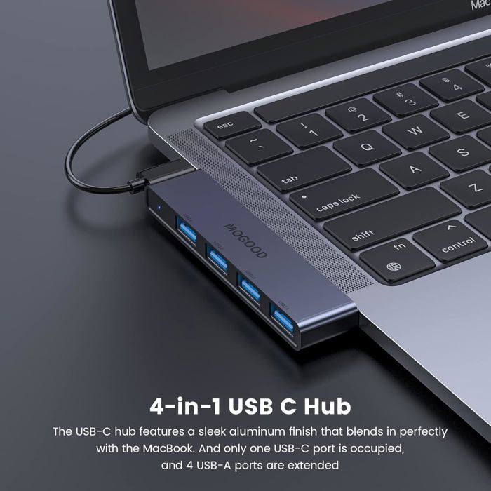 Hub USB C - KAL - 4 Ports - Gris - Léger - Plug and Play - Cdiscount ...