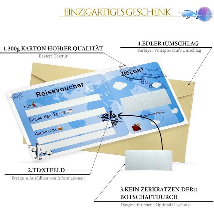 Carte De Chèque De Voyage - Bon De Voyage Avec Autocollant À Gratter ...