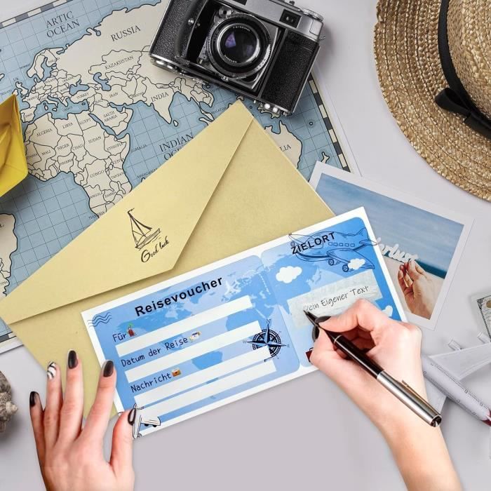 Carte De Chèque De Voyage - Bon De Voyage Avec Autocollant À Gratter ...