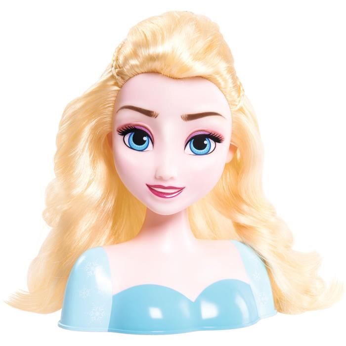 LA REINE DES NEIGES Tête à Coiffer Elsa avec Accessoires - 19 cm ...