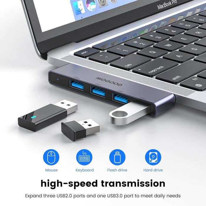 Hub USB C - KAL - 4 Ports - Gris - Léger - Plug and Play - Cdiscount ...