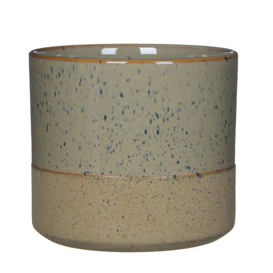 EDELMAN Lago Pot rond - Céramique - Crème - H16,5 x D18 cm - Cdiscount ...