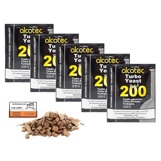 5 x Turbo Levure - Alcotec Batch 200-86g, Levure pour la fermentation du sucre, Distillateurs ...