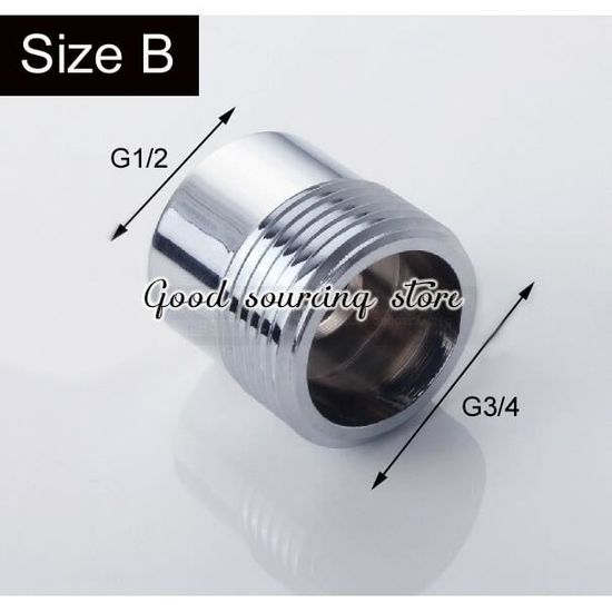 Robinet baignoire,Adaptateur de robinet en laiton chromé G1-2 " G3-4" , adaptateur de robinet ...