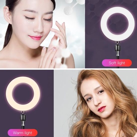 Cikonielf Anneau lumineux LED Ring Light, 20cm Dimmable Fill Light USB ...
