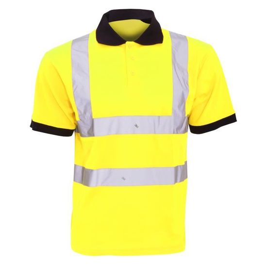 Polo haute visibilité Yoko - Homme - Jaune - Norme EN471 Class 2 Jaune ...