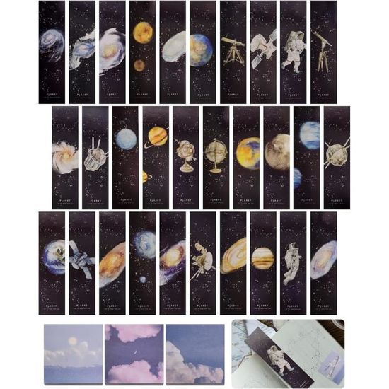 30 Marque Pages Sur Le Thème De L'Espace,Marqueurs De Livres Sur Le ...