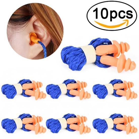 BOULES QUIES,--Bouchons'oreille en Silicone souple, 10 pièces ...