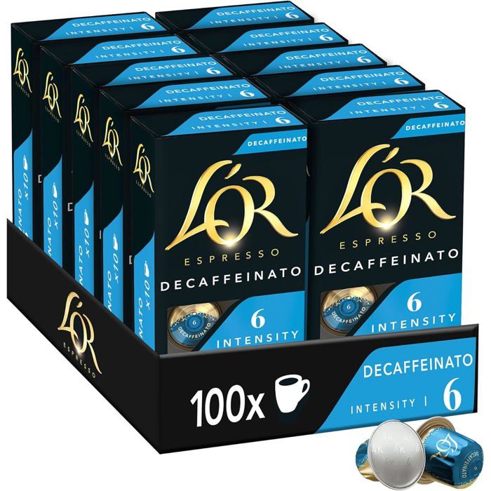 Capsules Café Décaféiné - SUTEO - L'Or - Intensité 6 - Compatibles ...