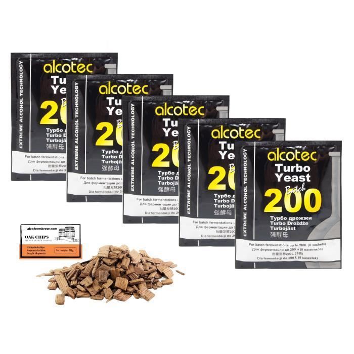 5 x Turbo Levure - Alcotec Batch 200-86g, Levure pour la fermentation ...