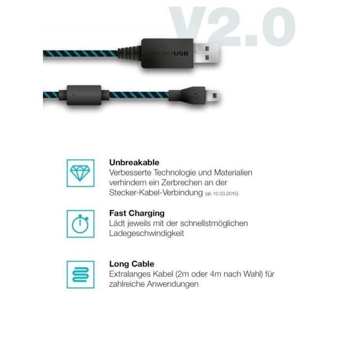 Cable USBC - No143, 4m, Cable De Recharge Manette Pour Xbox One Et Ps4 ...