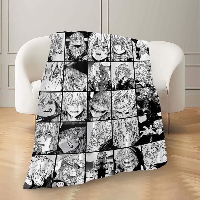 Mha Shigaraki Collage Noir et Blanc Jeté Couverture Flanelle Microfibre ...