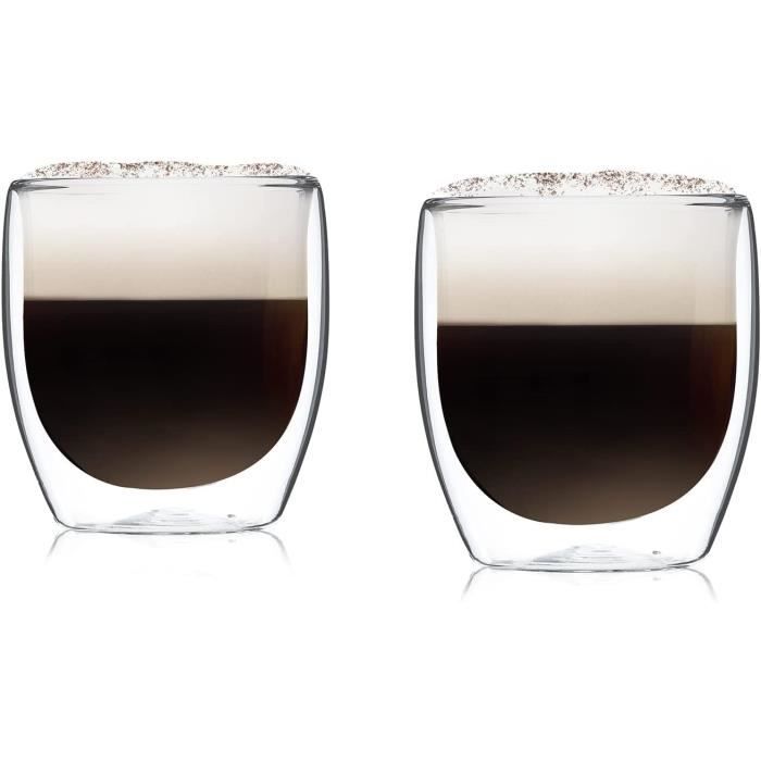 NXYX-Verre double paroi à Latte Macchiato Design (2 x 230 ml) tasse a ...