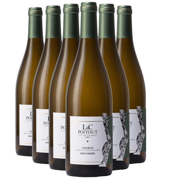 Chablis Bienommée Blanc 2022 - Lot de 6x75cl - Domaine LC Poitout - Vin ...