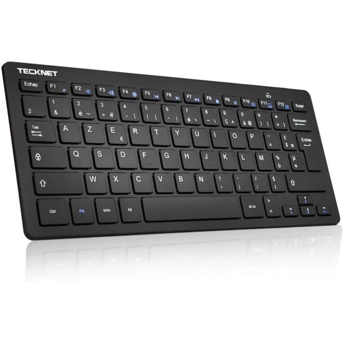 CLAVIER D ORDINATEUR TECKNET Clavier sans Fil Mini 24G UltraMince ...
